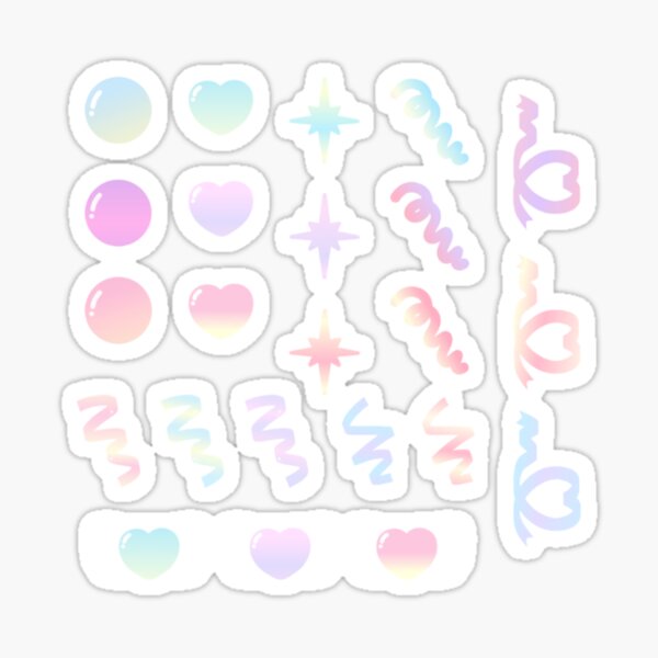 "Cute colorful shapes" Sticker for Sale by Softflowerbt2 | Redbubble