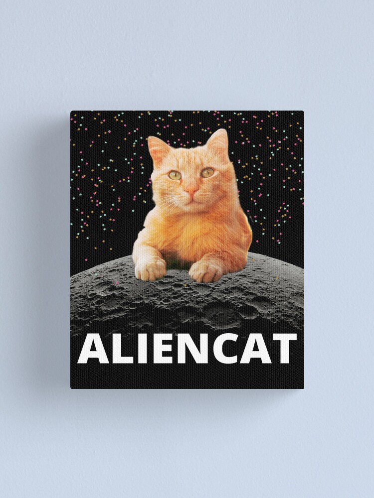 Lienzo «Foto surrealista con gato gigante en la luna. AlienCat. Diseño en Photoshop de gatos ...