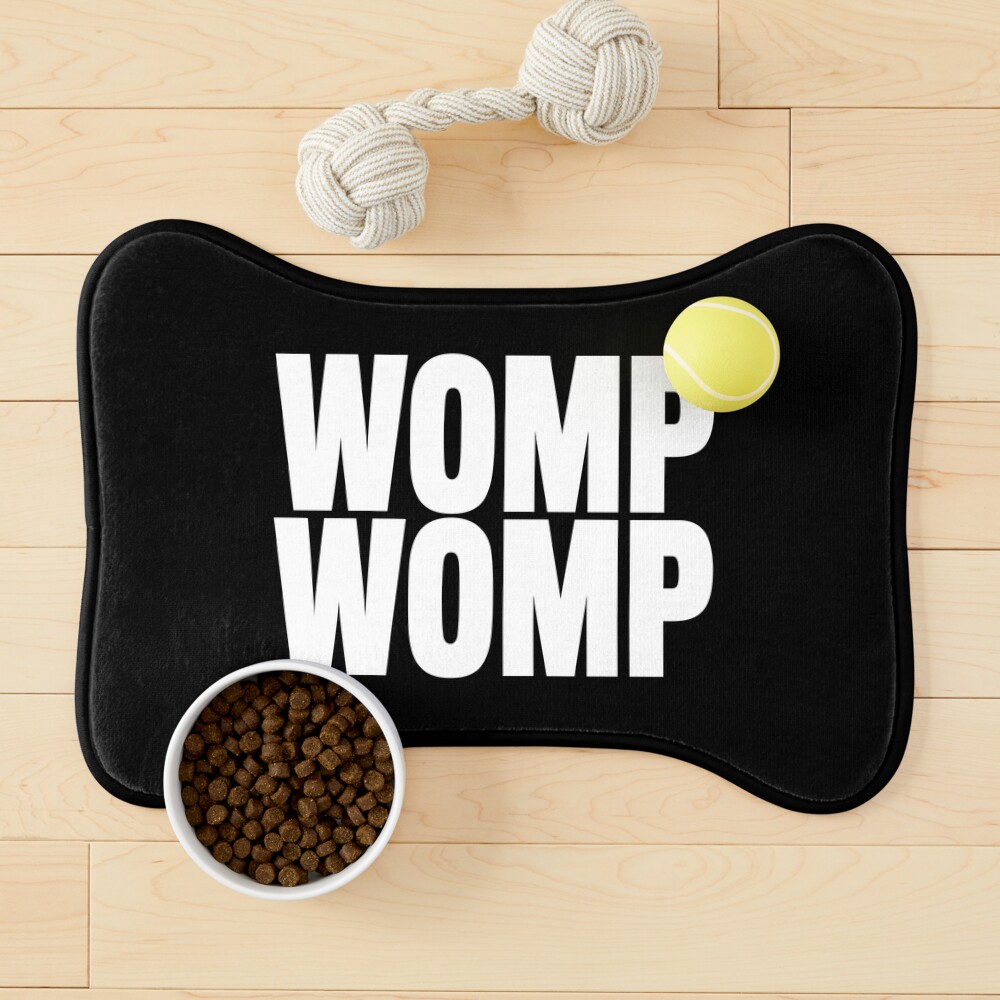 "WOMP WOMP Stephen Miller Admin funny meme text white on black" Sticker ...