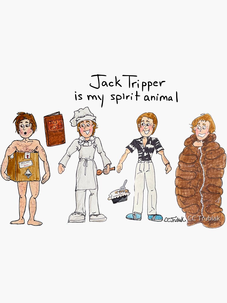 "CC Trubiak's Jack Tripper Is My Spirit Animal" Sticker for Sale by ...