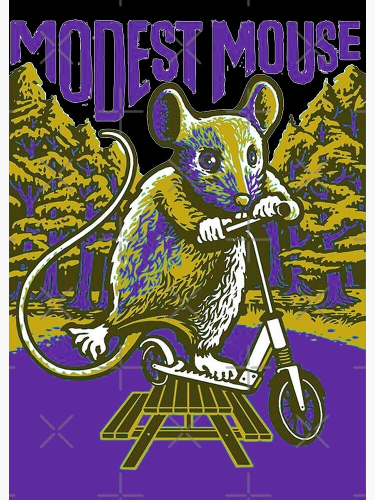 "Modest Mouse - mouse on scooter music poster. Original illustration ...