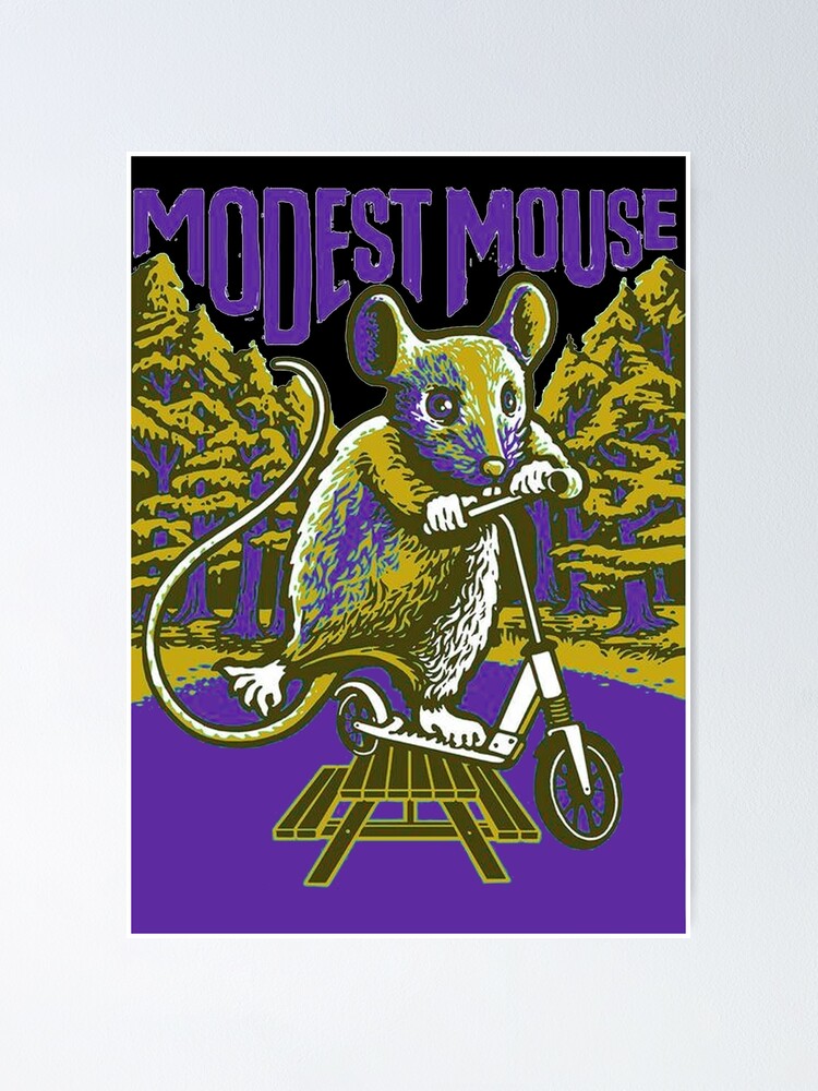 "Modest Mouse - mouse on scooter music poster. Original illustration ...