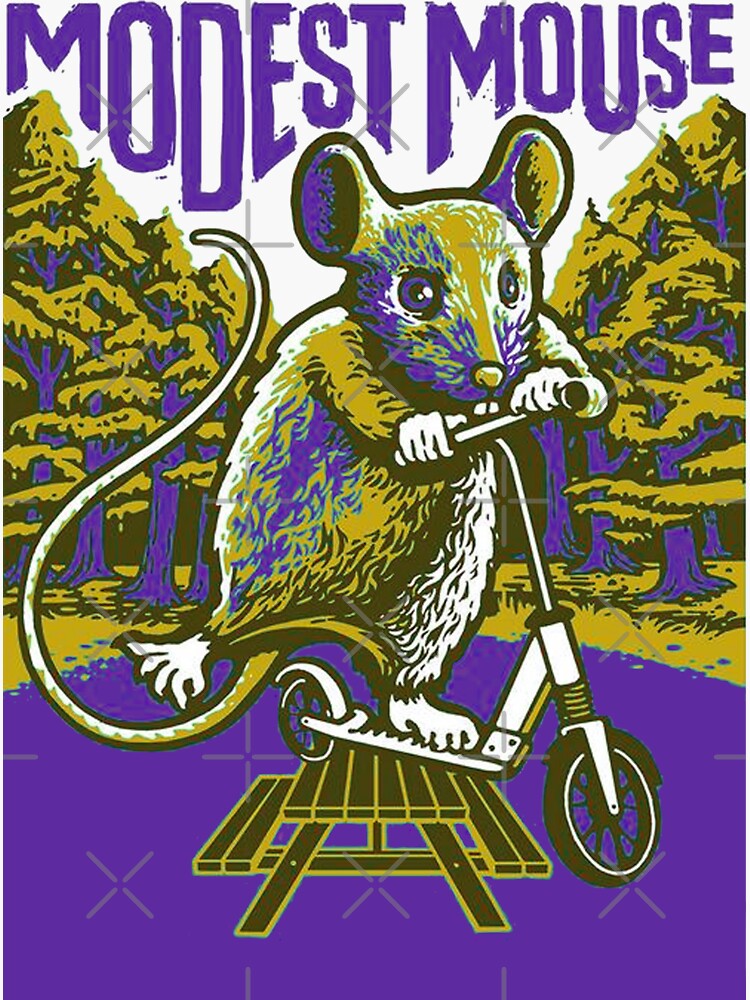 "Modest Mouse - mouse on scooter music poster. Original illustration ...