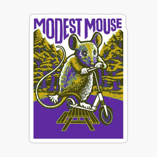 "Modest Mouse - mouse on scooter music poster. Original illustration ...