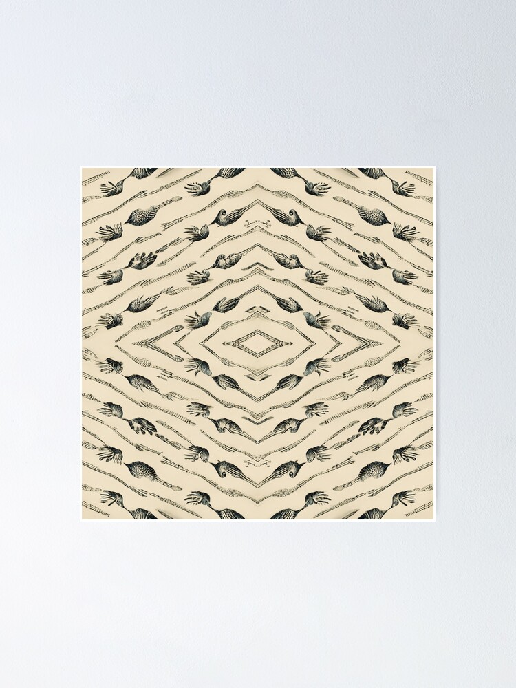 "Open hand reaching out pencil art - Seamless pattern" Poster for Sale ...