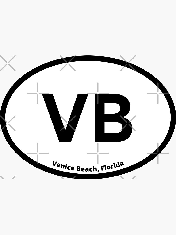 "Venice Beach (VB), Florida - oval sticker" Sticker for Sale by ...