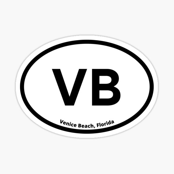 "Venice Beach (VB), Florida - oval sticker" Sticker for Sale by ...