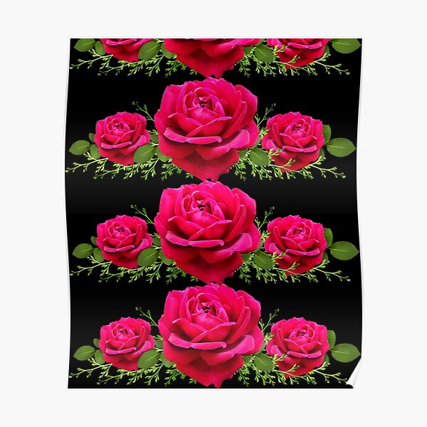 "Hot Pink Roses" Poster for Sale by CuteMaster | Redbubble
