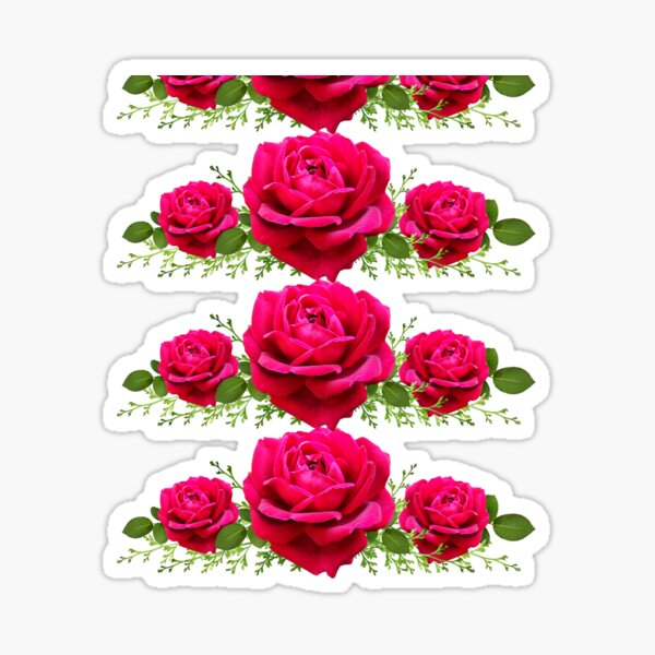 "Hot Pink Roses" Sticker for Sale by CuteMaster | Redbubble