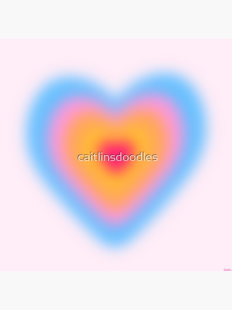 "preppy aesthetic blurred heart design " Sticker for Sale by ...