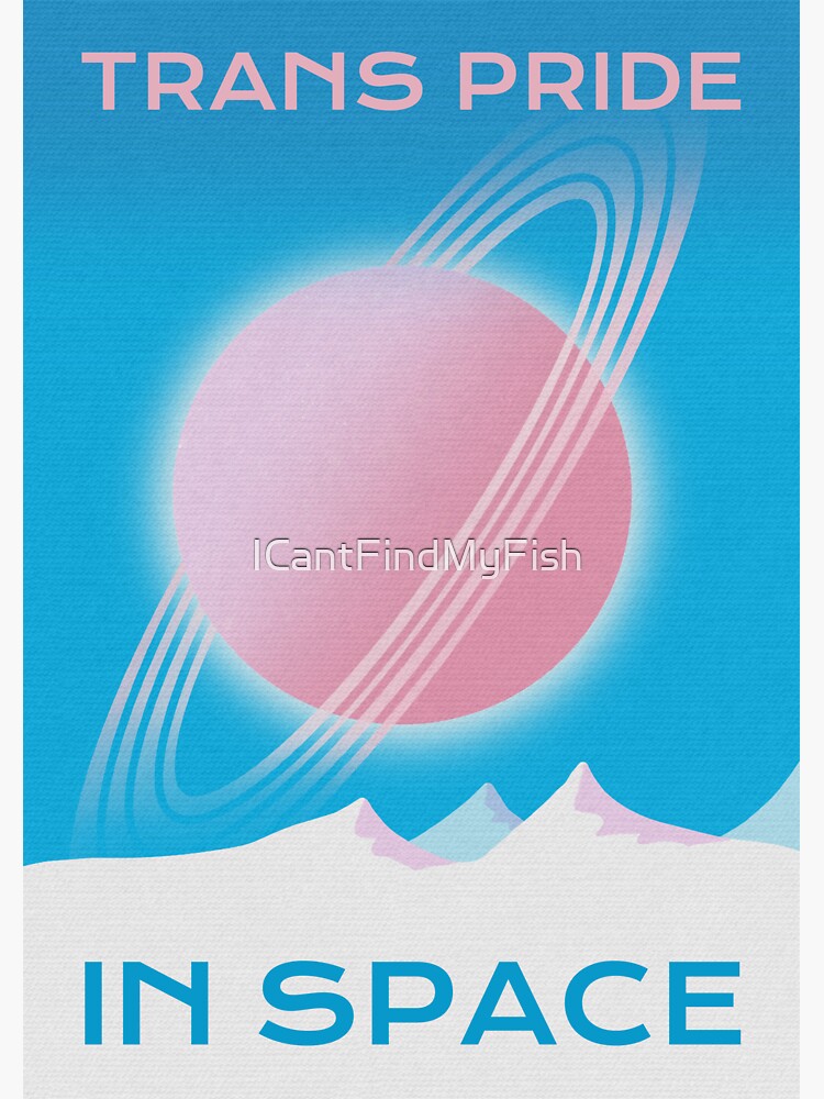 "Trans pride in space" Sticker for Sale by ICantFindMyFish | Redbubble