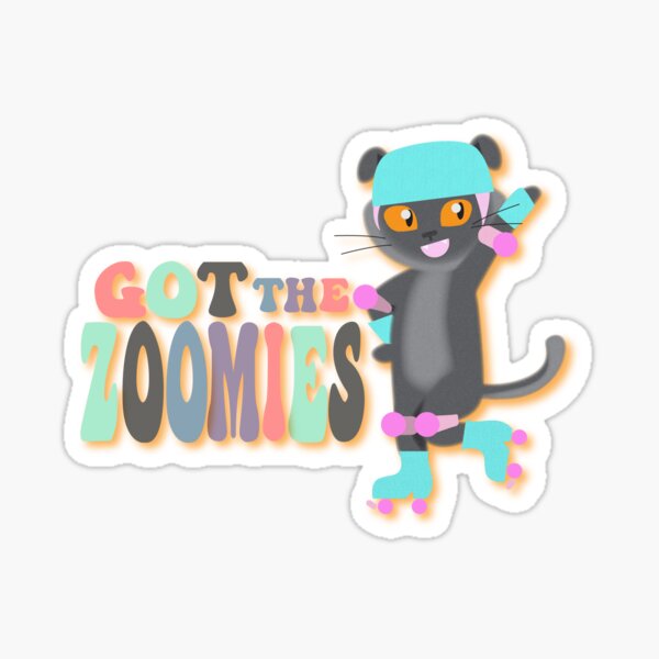 "Scottish Fold got the Zoomies" Sticker for Sale by GraphixbySuzu ...
