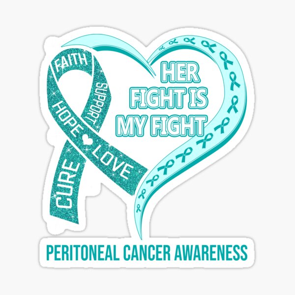 "Her Fight Is My Fight Peritoneal Cancer Awareness Ribbon Heart ...