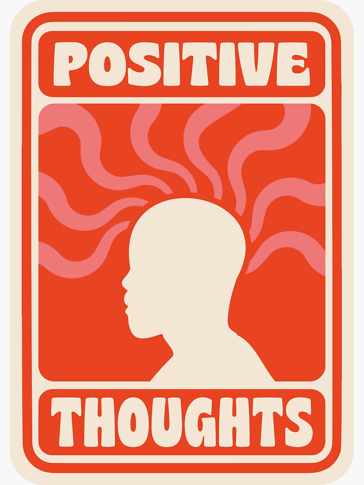 "POSITIVE THOUGHTS" Sticker for Sale by asymmetrickid | Redbubble