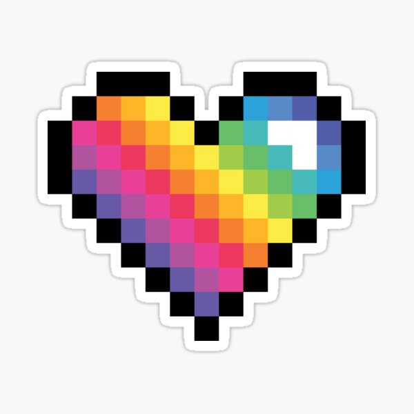 "8-Bit Rainbow Heart" Sticker for Sale by runningfoxes | Redbubble