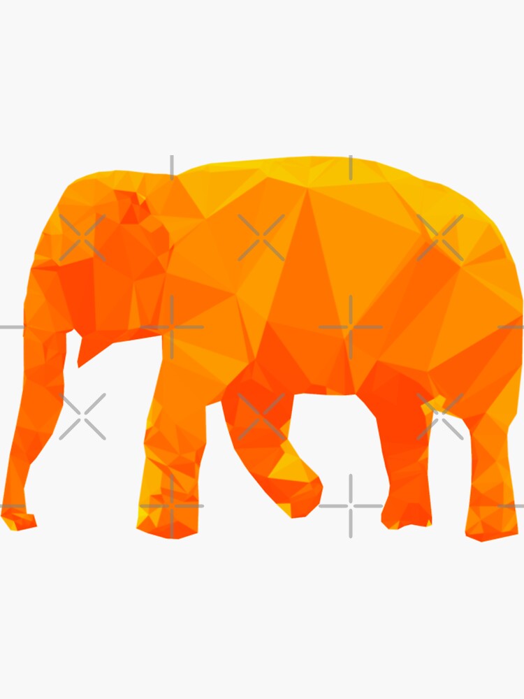 "Orange Elephant" Sticker for Sale by X-NEC | Redbubble