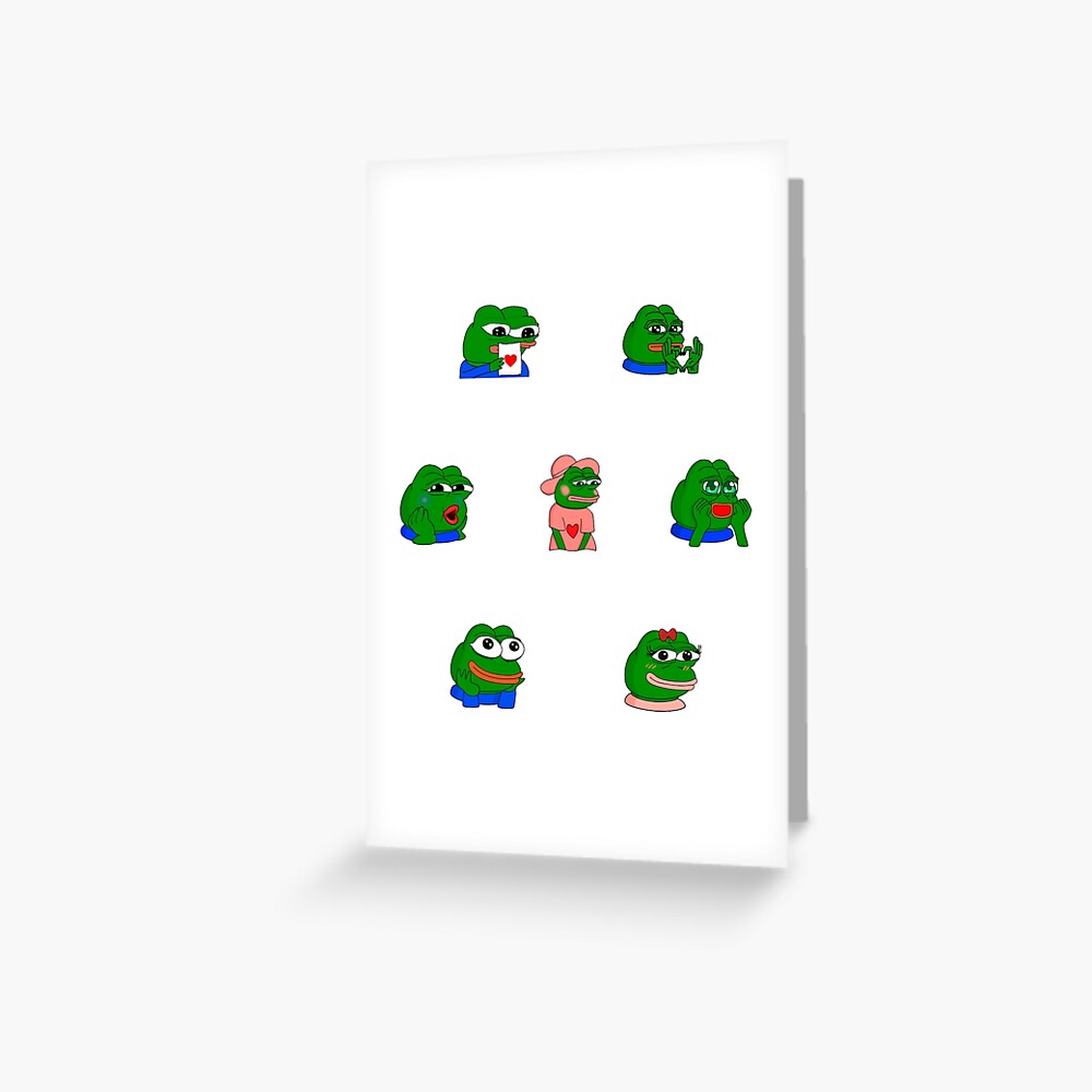 "Cute Pepe The Frog Emote Pack" Greeting Card for Sale by sayedmossad ...