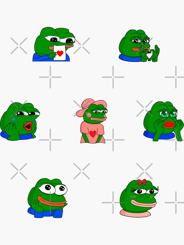 "Cute Pepe The Frog Emote Pack" Sticker for Sale by sayedmossad | Redbubble