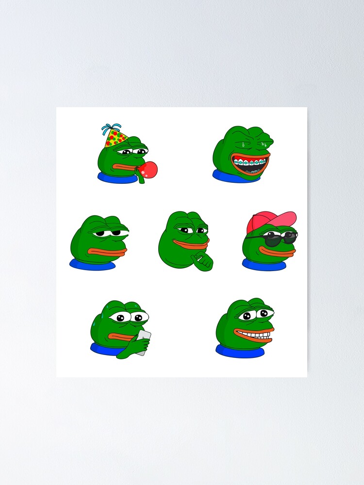 "Cool Pepe The Frog Emote Pack" Poster for Sale by sayedmossad | Redbubble