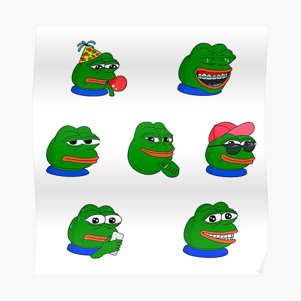 "Cool Pepe The Frog Emote Pack" Poster for Sale by sayedmossad | Redbubble