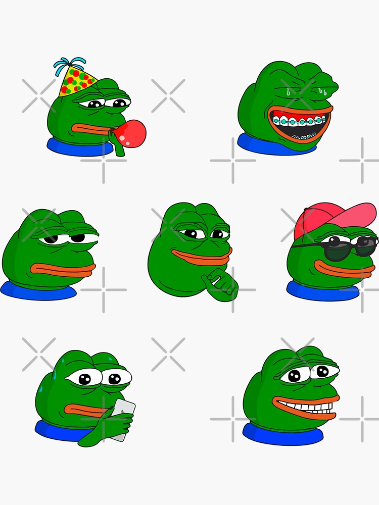"Cool Pepe The Frog Emote Pack" Sticker for Sale by sayedmossad | Redbubble