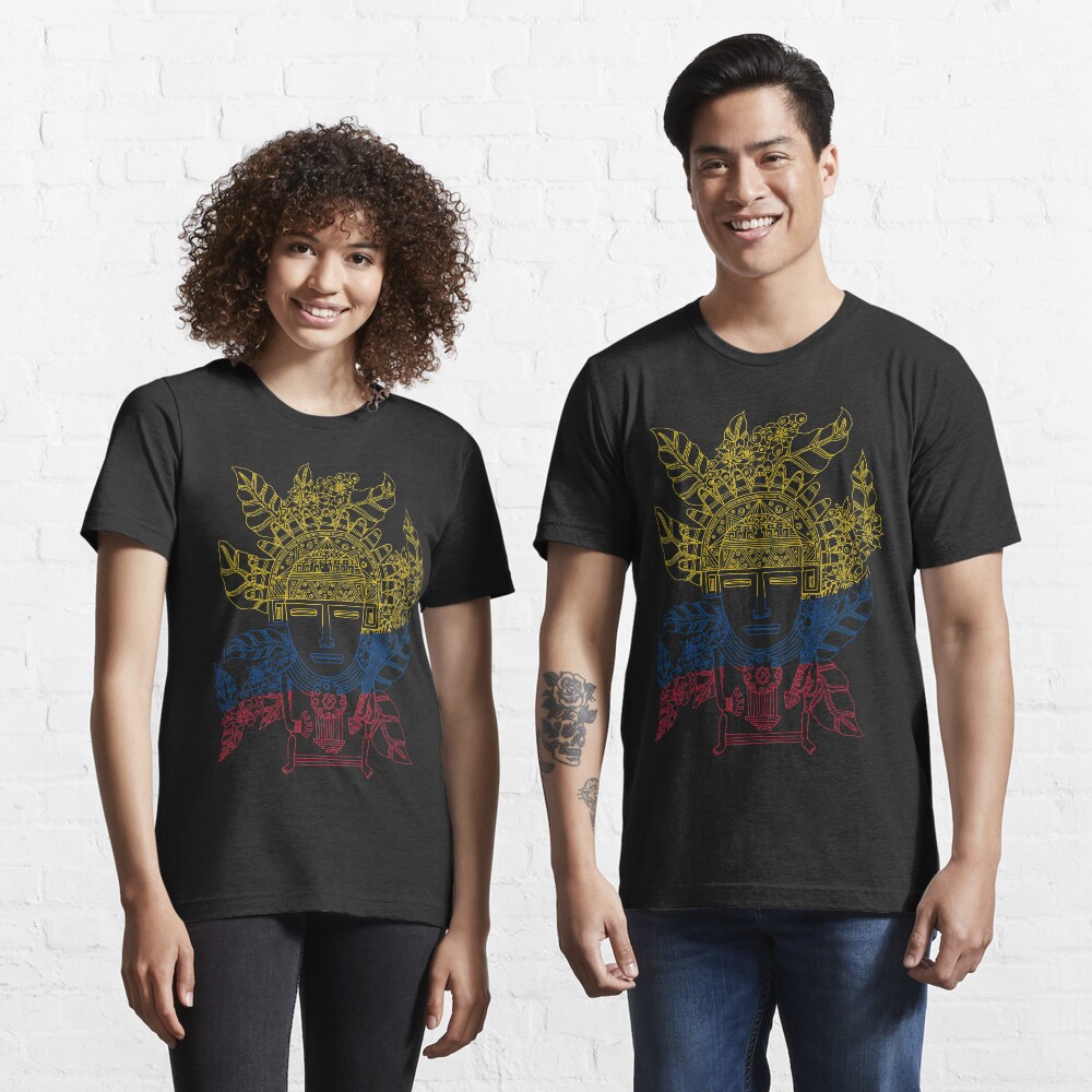 "MUISCA CHIBCHA COLOMBIA COFFEE PLANT NATIONAL FLAG - linework" T-shirt ...