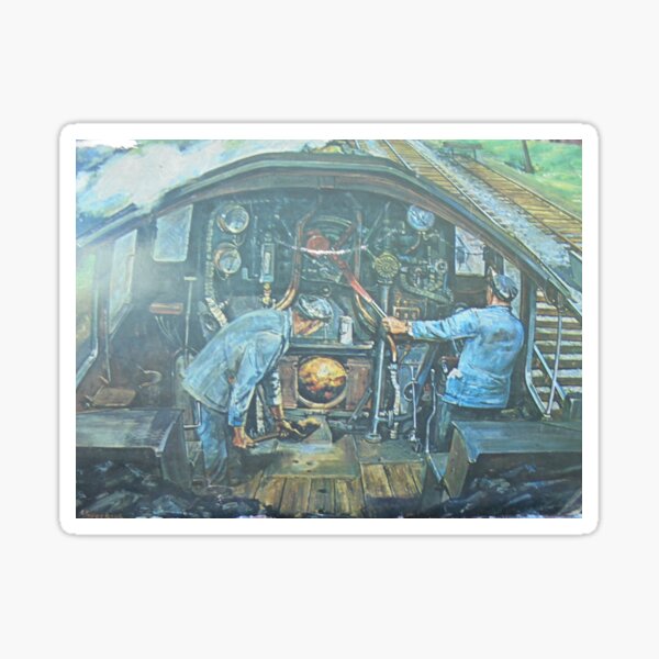"On the footplate of a Castle class locomotive." Sticker for Sale by ...