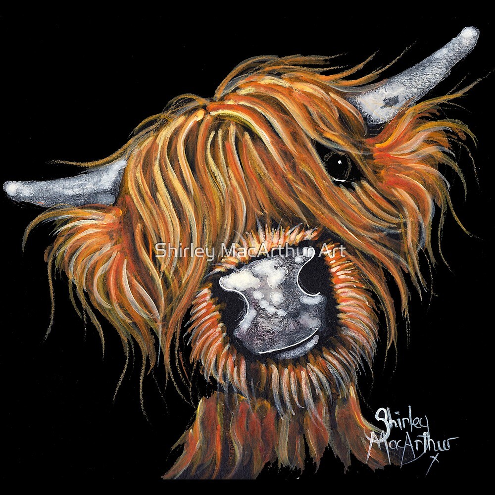 "Scottish Highland Cow ' JIMMY ' by Shirley MacArthur" by Shirley ...
