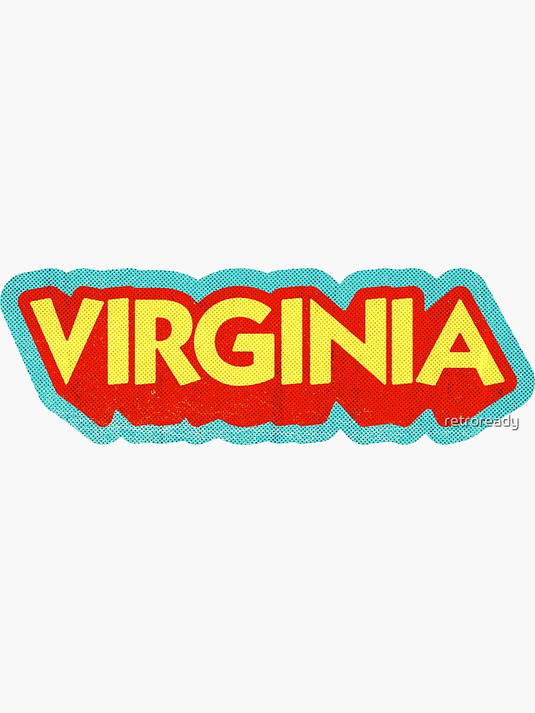 "Virginia State Sticker | Retro Pop" Sticker for Sale by retroready ...