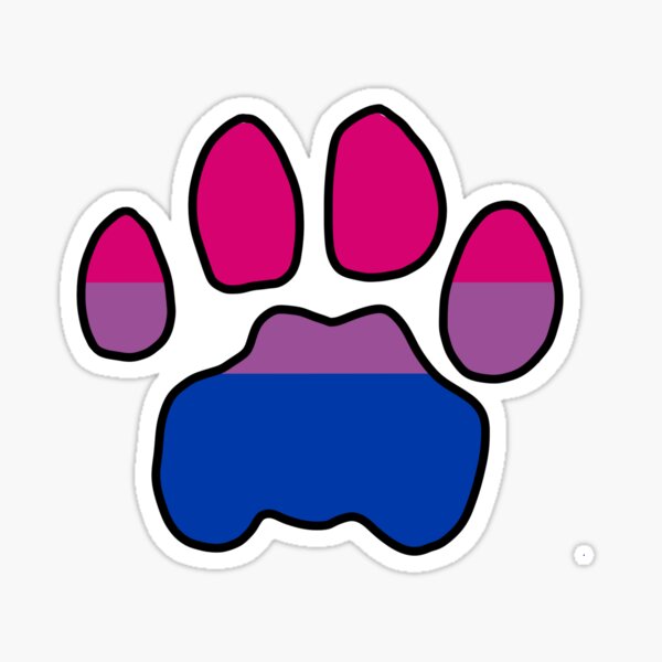 "Bisexual, Bi Pride Paw Print" Sticker for Sale by Unhinged-Design ...