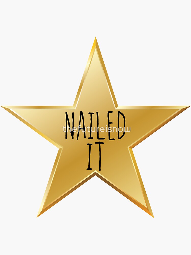 "AWESOME. NAILED IT" Sticker for Sale by thefutureisnow | Redbubble