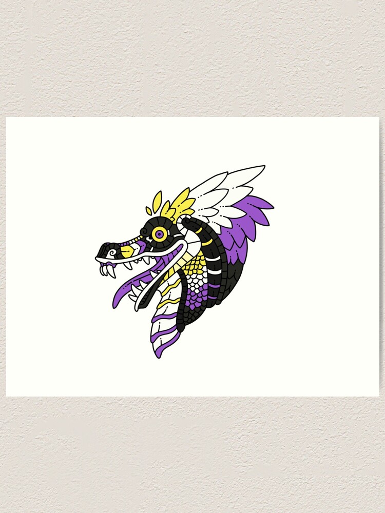 "Non binary pride raptor subtle LGBTQ pride dinosaur dragon" Art Print ...