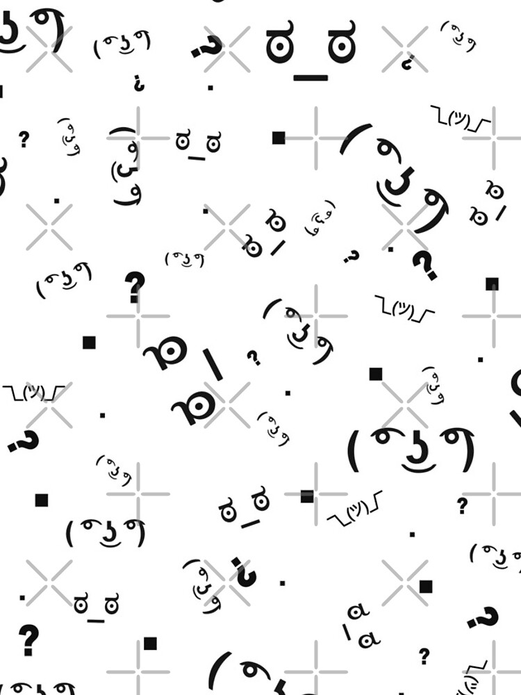 "Text Emoji and Kawaii Lenny Faces Emoticon text-based black and white ...