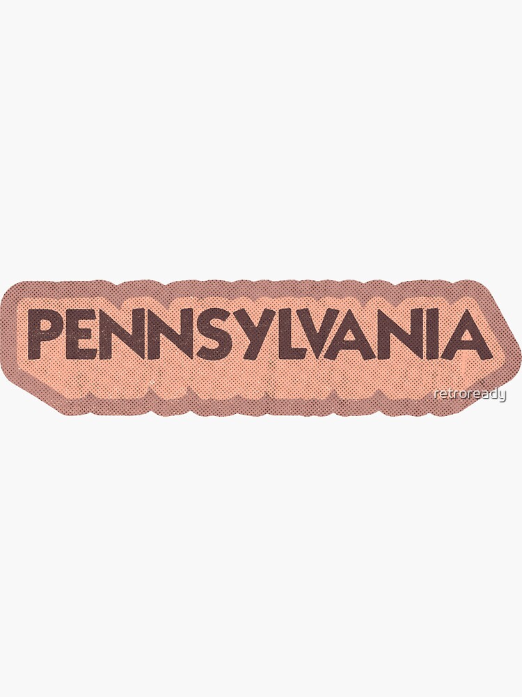 "Pennsylvania State Sticker | Retro Pop" Sticker for Sale by retroready ...