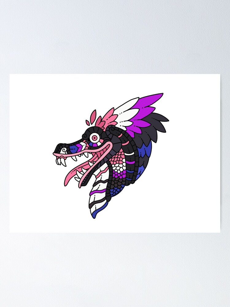 "Gender fluid pride raptor subtle LGBTQ pride dinosaur dragon" Poster ...