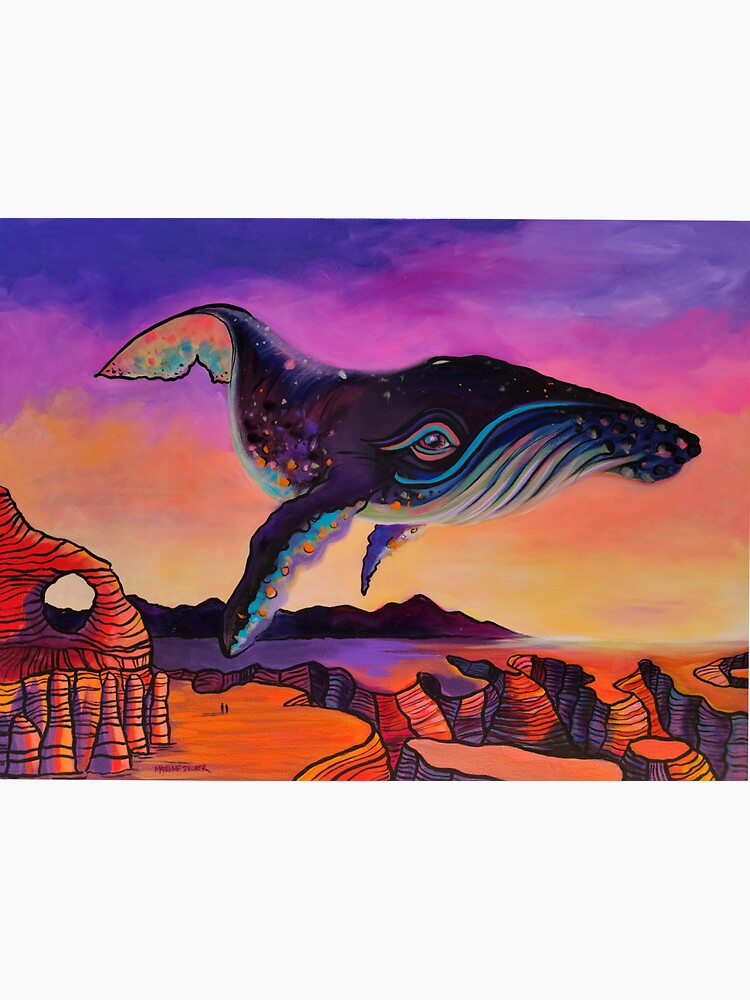 "Sci-Fi Space Whale Singing in the Desert Morning" Sticker for Sale by ...