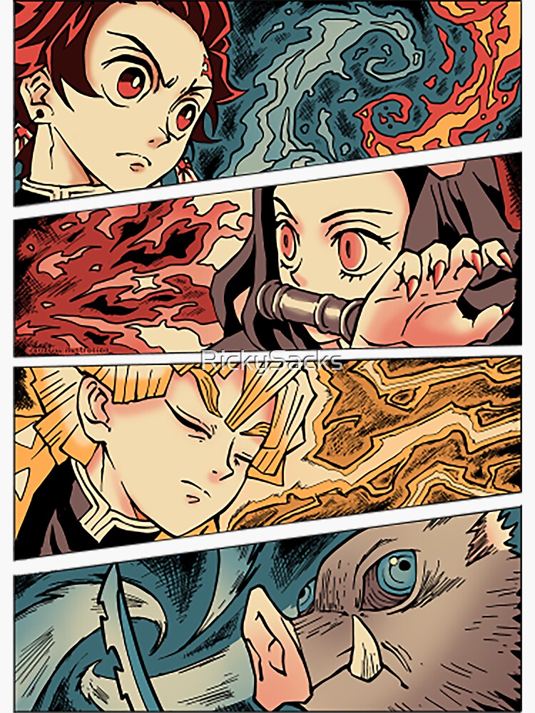 "Demon Heroes v.2" Sticker for Sale by RickySacks | Redbubble