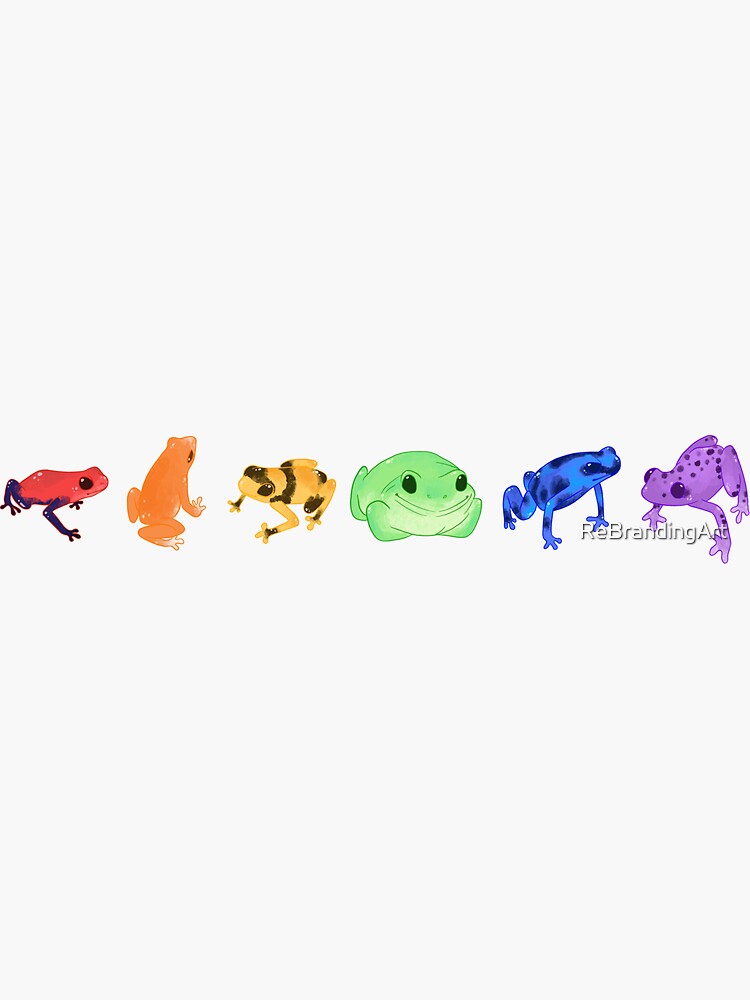 "Rainbow Pride Frogs" Sticker for Sale by ReBrandingArt | Redbubble