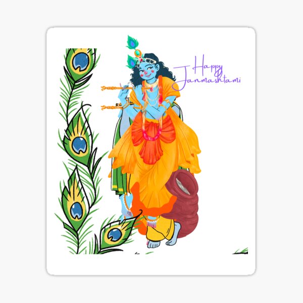 "Krishna Janmashtami " Sticker for Sale by RitsyFasion | Redbubble