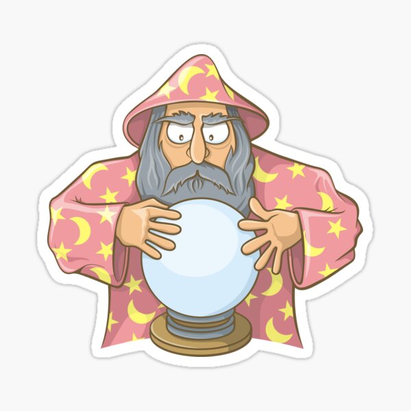 "Wizard in Pink Cape with Magic Ball" Sticker for Sale by sifis | Redbubble