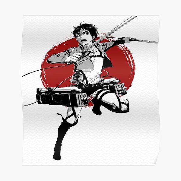"Attack On Titan Eren Yeager" Poster for Sale by Jeefart | Redbubble