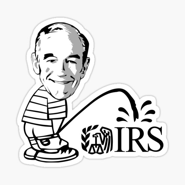 "Ron Paul "Calvin Peeing" Parody - IRS" Sticker for Sale by v3services ...