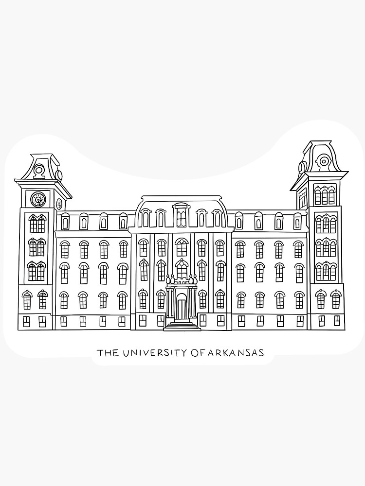 "University of Arkansas Old Main" Sticker for Sale by shelbyadms ...