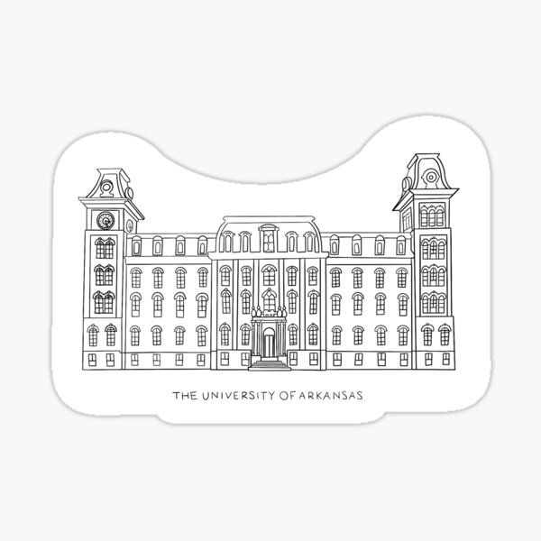 "University of Arkansas Old Main" Sticker for Sale by shelbyadms ...