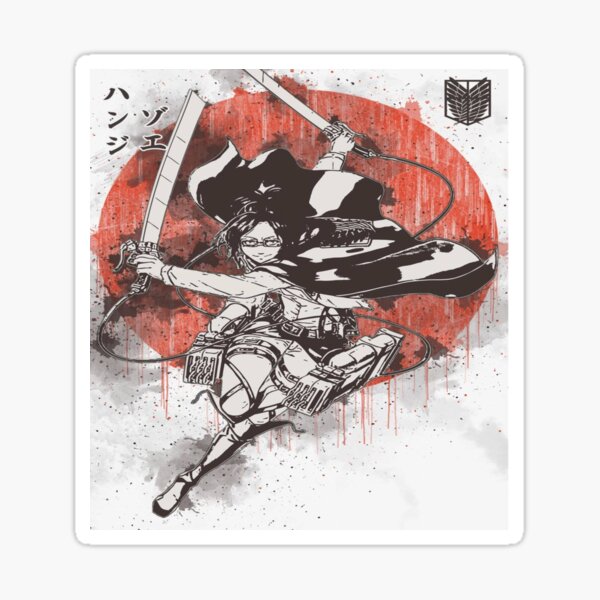 "Attack On Titan Hange Zoe" Sticker for Sale by Dotsonart | Redbubble