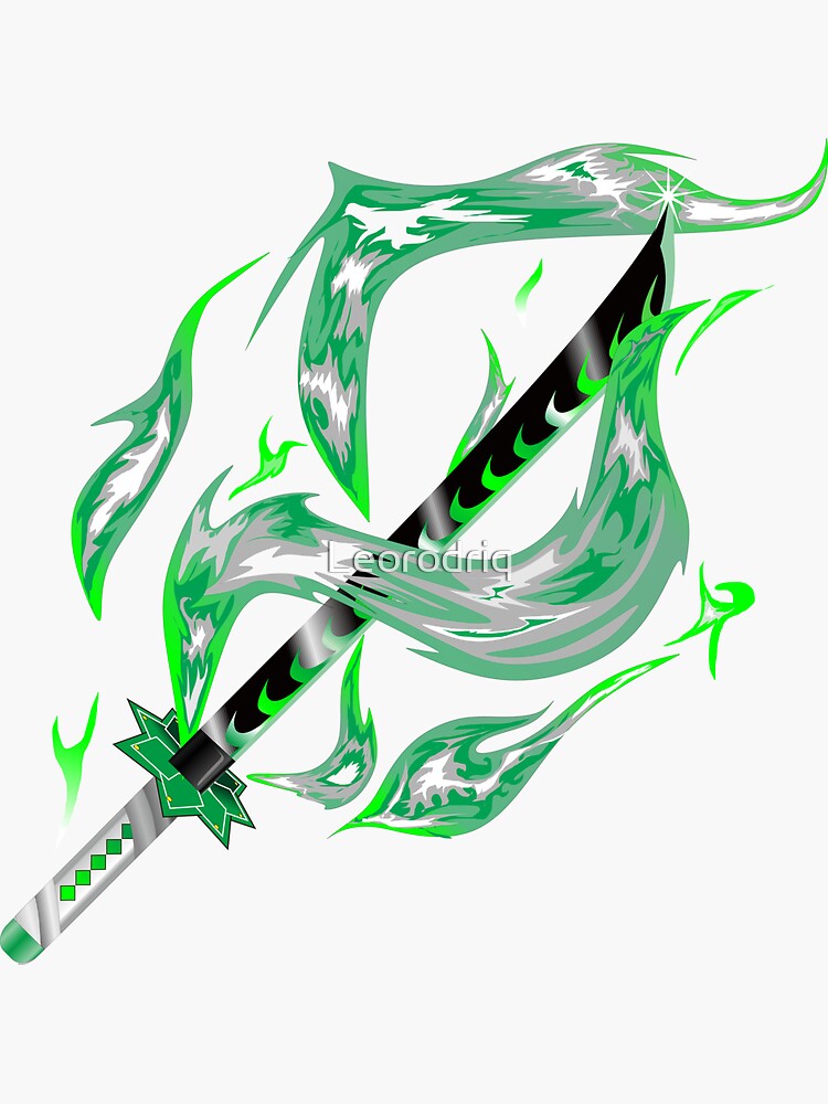 "demon slayer sword (sanemi)" Sticker for Sale by Leorodriq | Redbubble