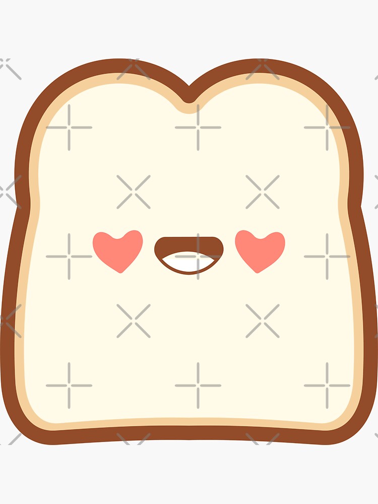 "Lovely Kawaii Toast - Cute Toast" Sticker for Sale by KawaiSticker ...