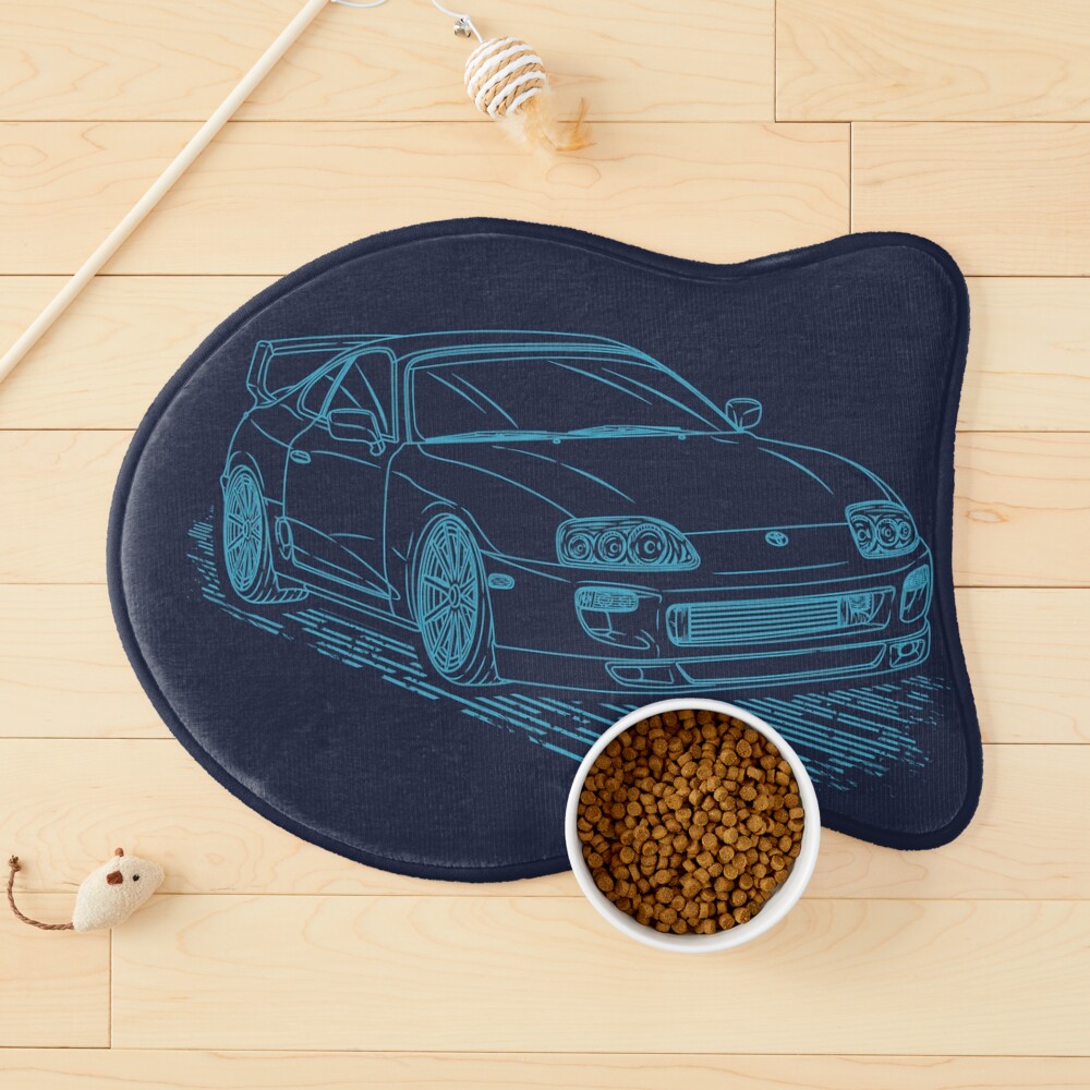 "JDM Toyota Supra MK4 Lineart Blueprint" Pet Mat for Sale by ...