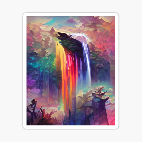 "Rainbow Waterfall" Sticker for Sale by Xetalo | Redbubble