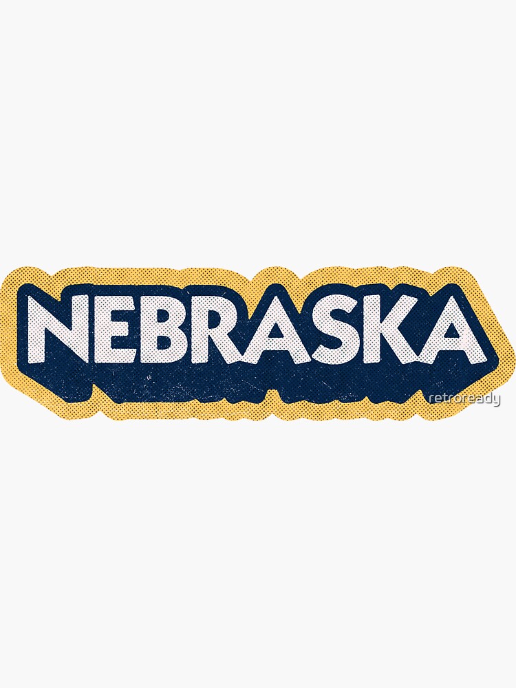 "Nebraska State Sticker | Retro Pop" Sticker for Sale by retroready ...